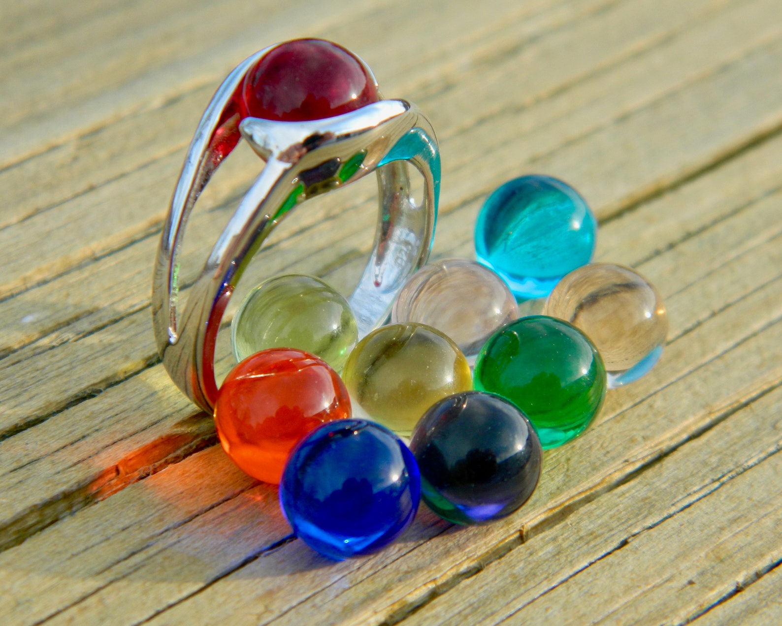 Interchangeable Ring With 10 8mm Glass Stones | Etsy