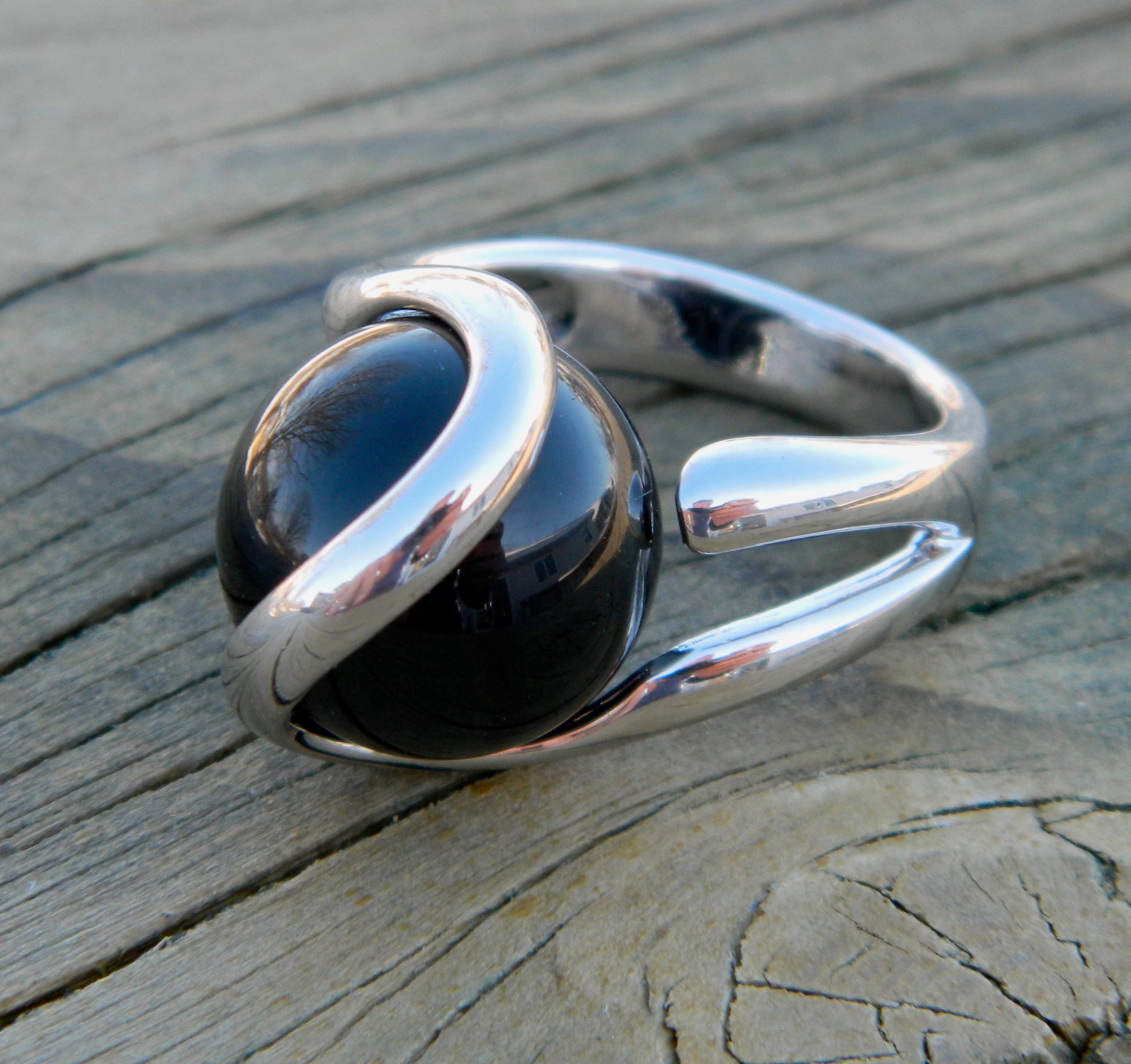 14mm Interchangeable Ring With 14mm Black Onyx Stone - Etsy
