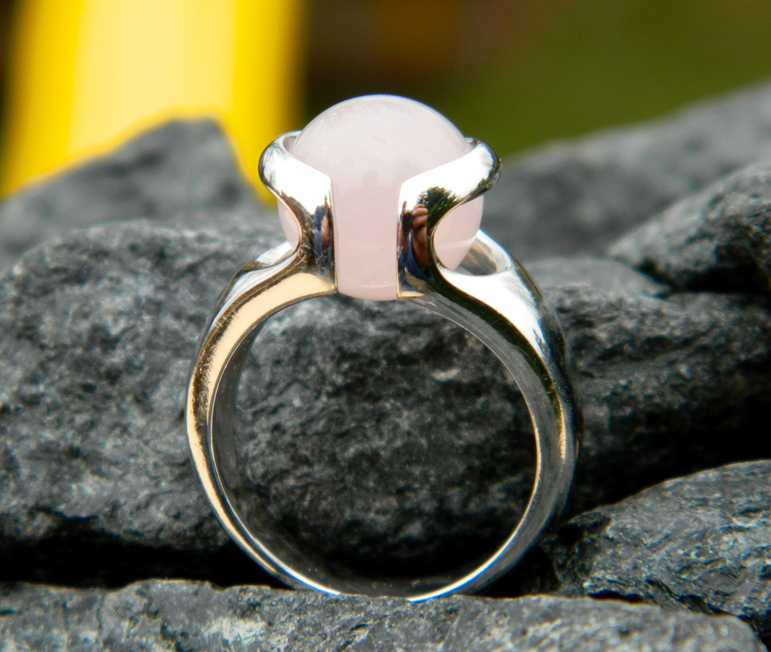 10mm Interchangeable Ring With a 10mm Rose Quartz Stone - Etsy