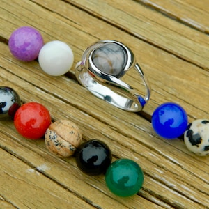 Interchangeable Ring With 10 - 10mm Semi Precious Stones - Etsy