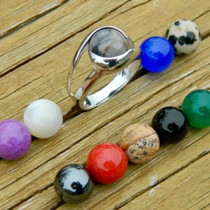 Interchangeable Ring With 10 - 10mm Semi Precious Stones - Etsy