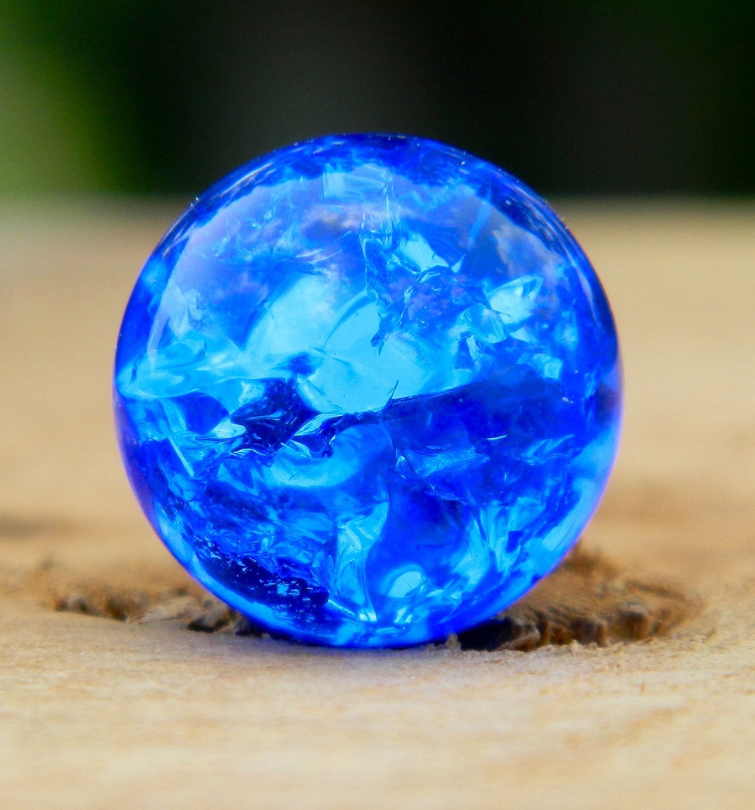 8mm 10mm 12mm 14mm 16mm Fried Blue Cracked Glass Stones / Marbles for ...
