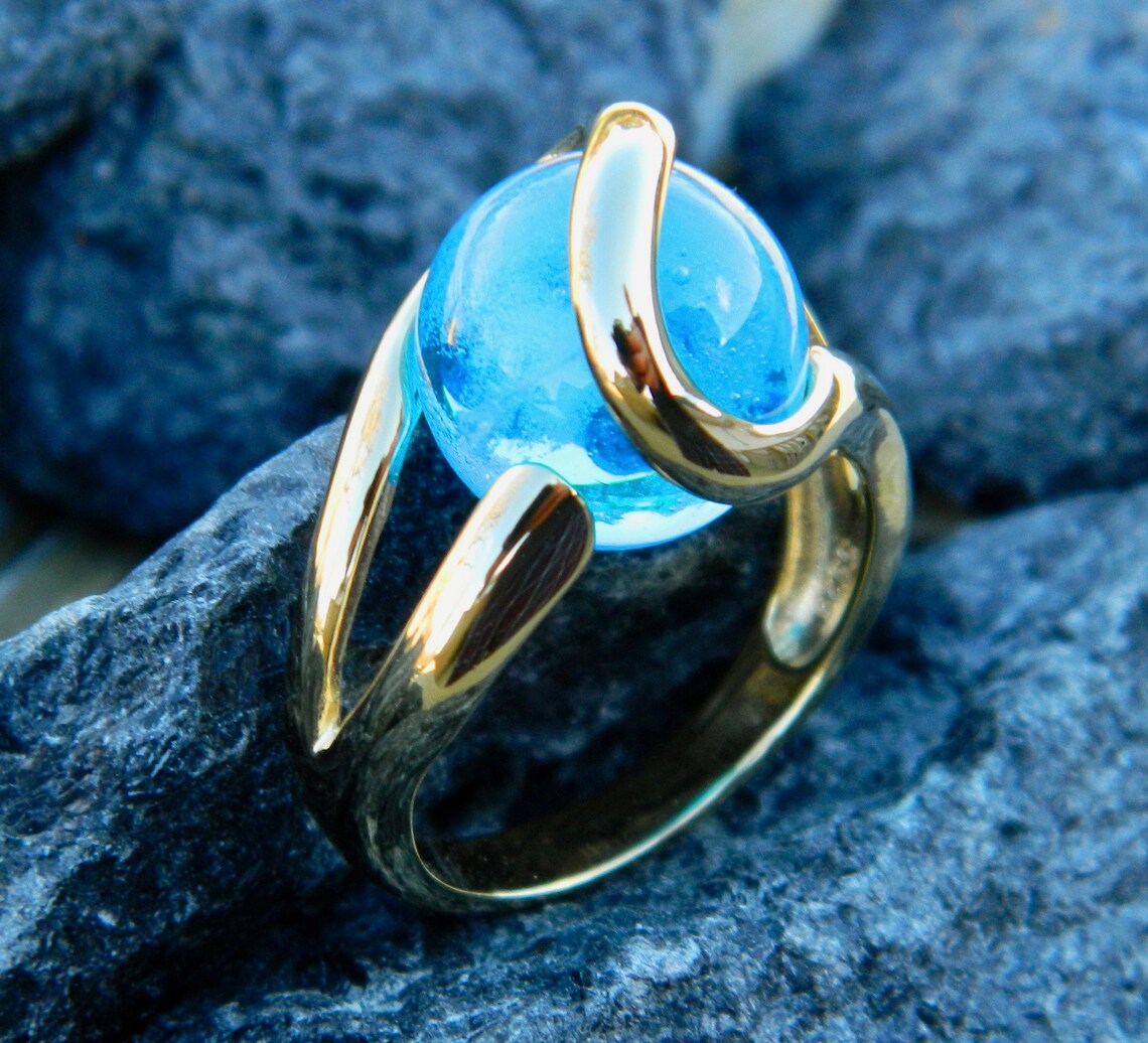 18k Gold Plated Interchangeable Ring over Sterling Silver | Etsy