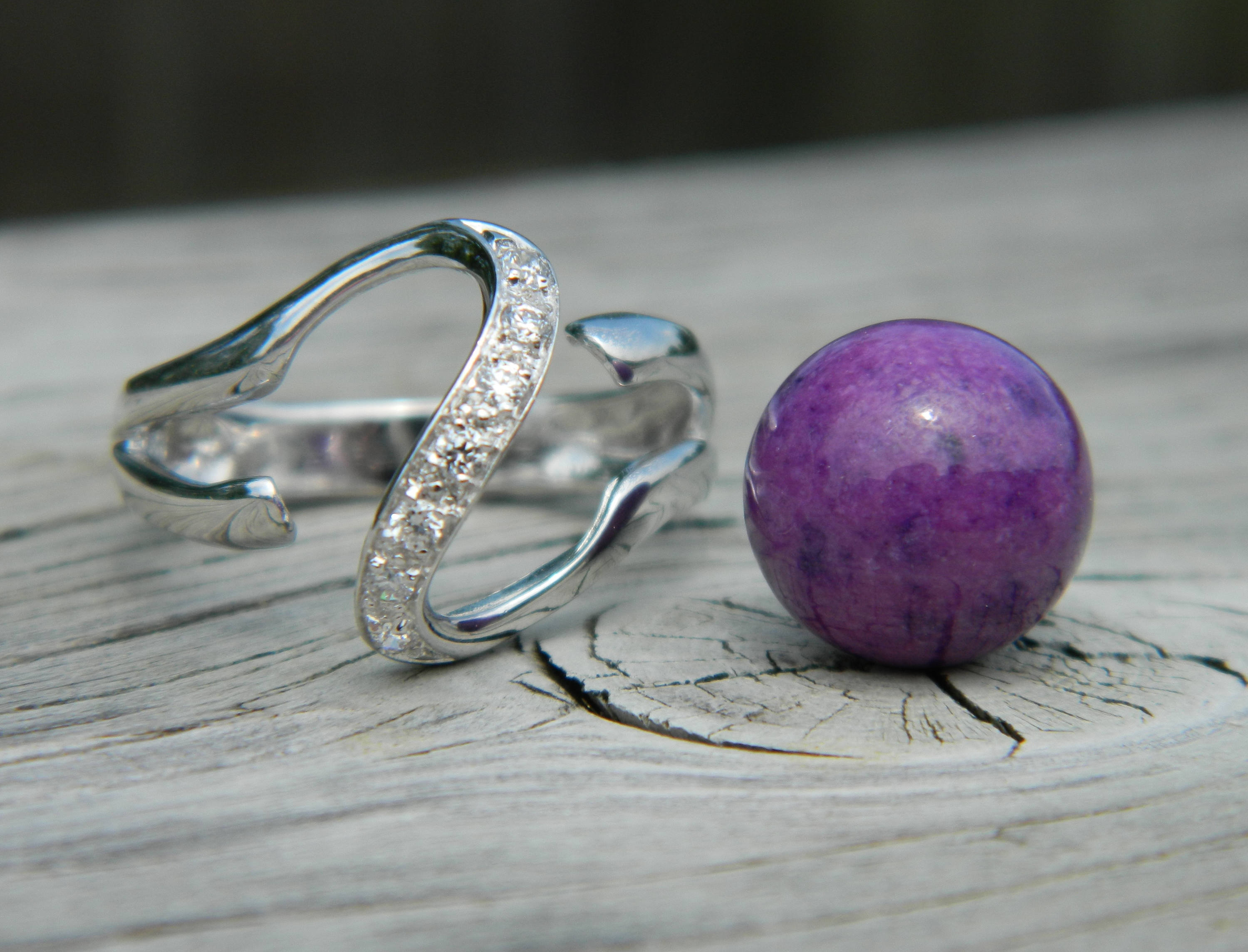 Interchangeable Ring With 10mm Purple Jade Stone - Etsy