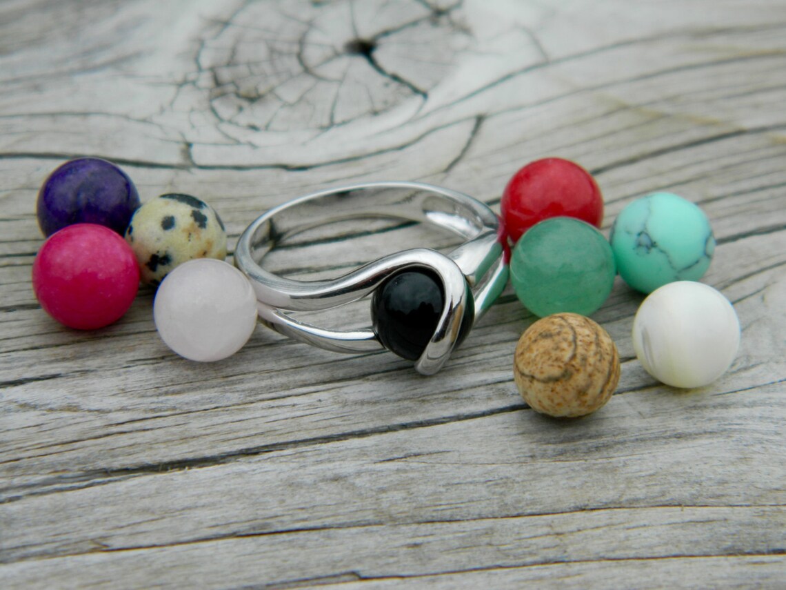 Interchangeable Ring With 10 8mm Semi Precious Stones - Etsy