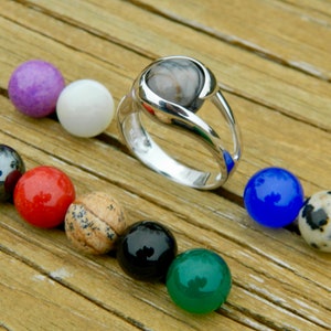 Interchangeable Ring With 10 - 10mm Semi Precious Stones - Etsy
