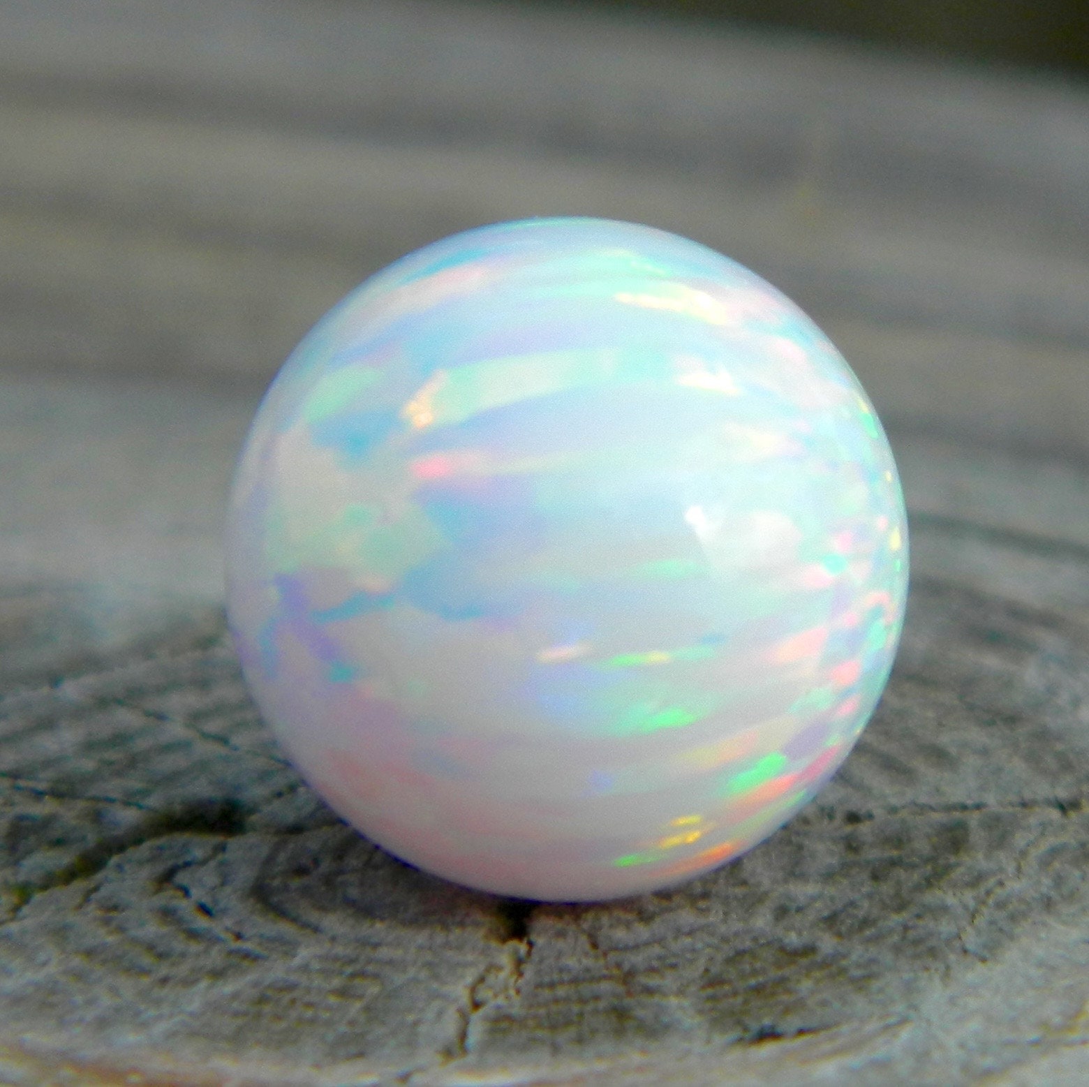 Fire & Snow (white) Syn. Opal Marble Stone for Interchangeable Jewelry ...