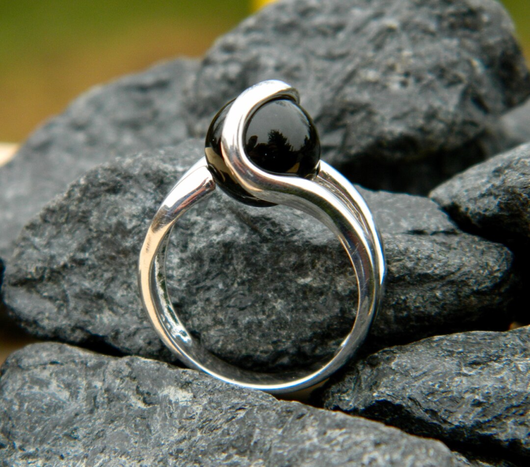 10mm Interchangeable Ring With a 10mm Black Onyx Stone - Etsy