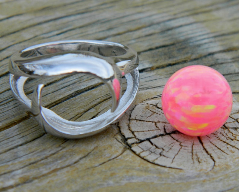 Interchangeable Marble Ring .925 Sterling Silver With Your | Etsy