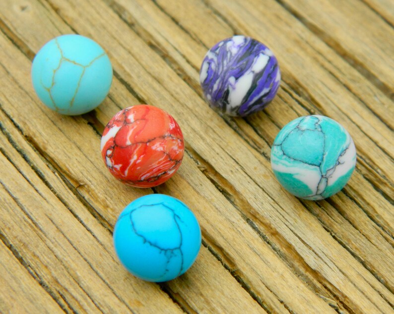 5 10mm Taiwan turquoise stones marbles for interchangeable | Etsy