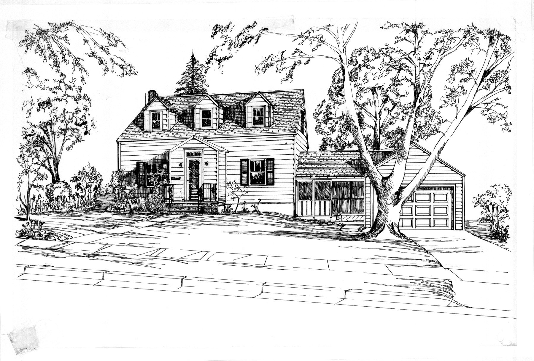 Custom Home Pen and Ink Drawing - Etsy