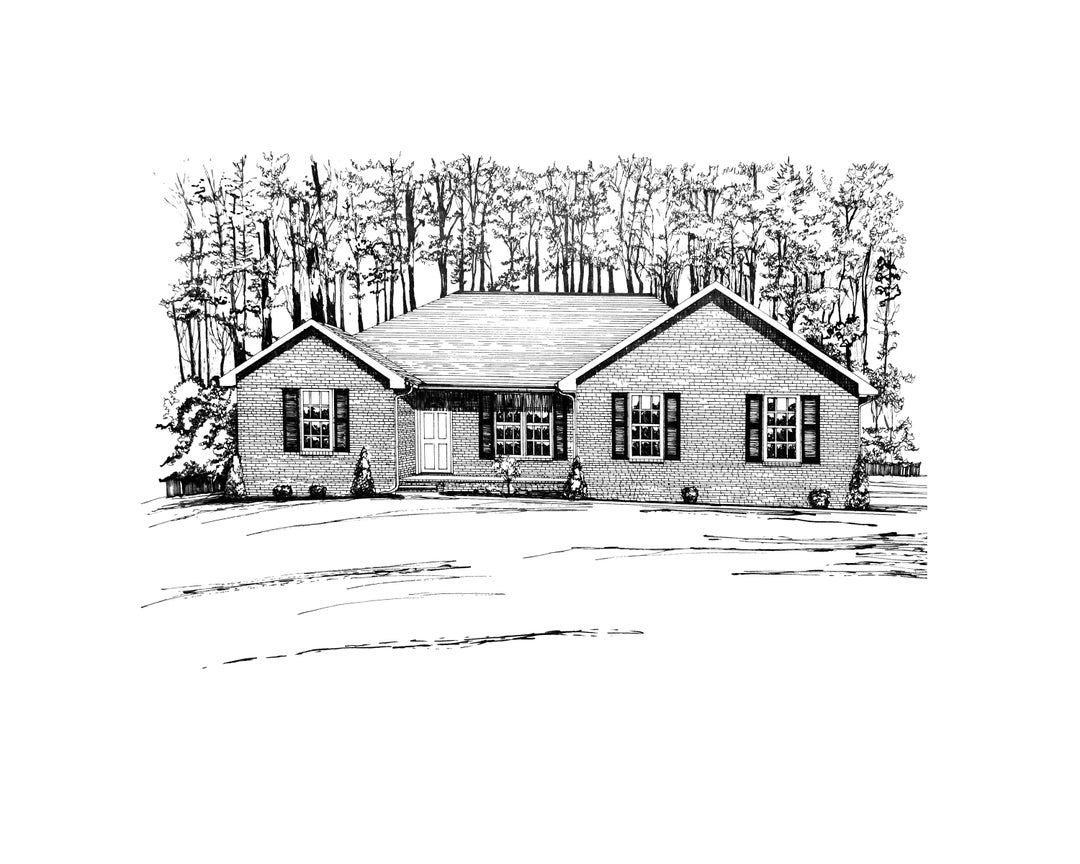 Custom Home Pen and Ink Drawing - Etsy