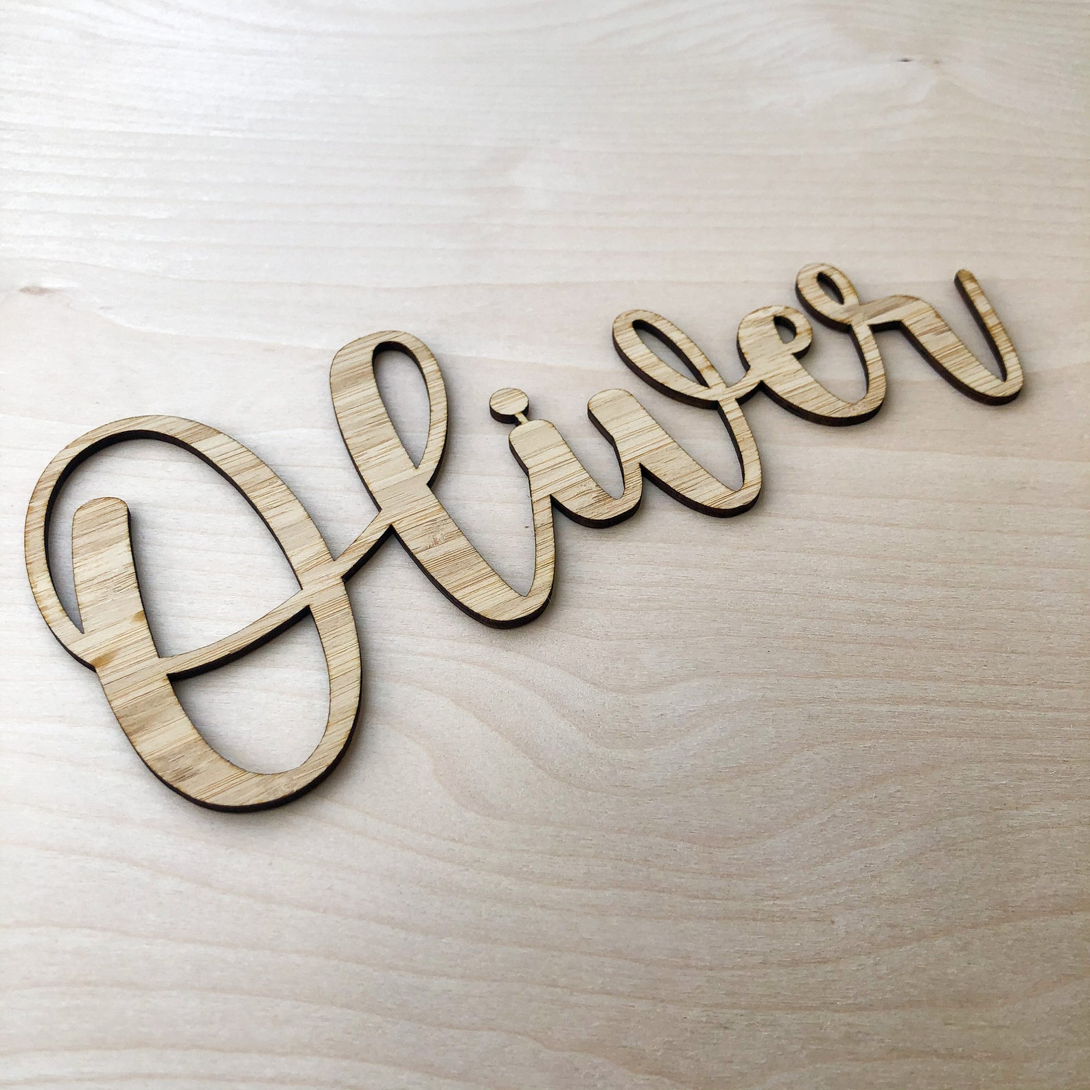 Personalised Bamboo Wood Name Plaque, Custom Name Sign, Wood Name Sign ...