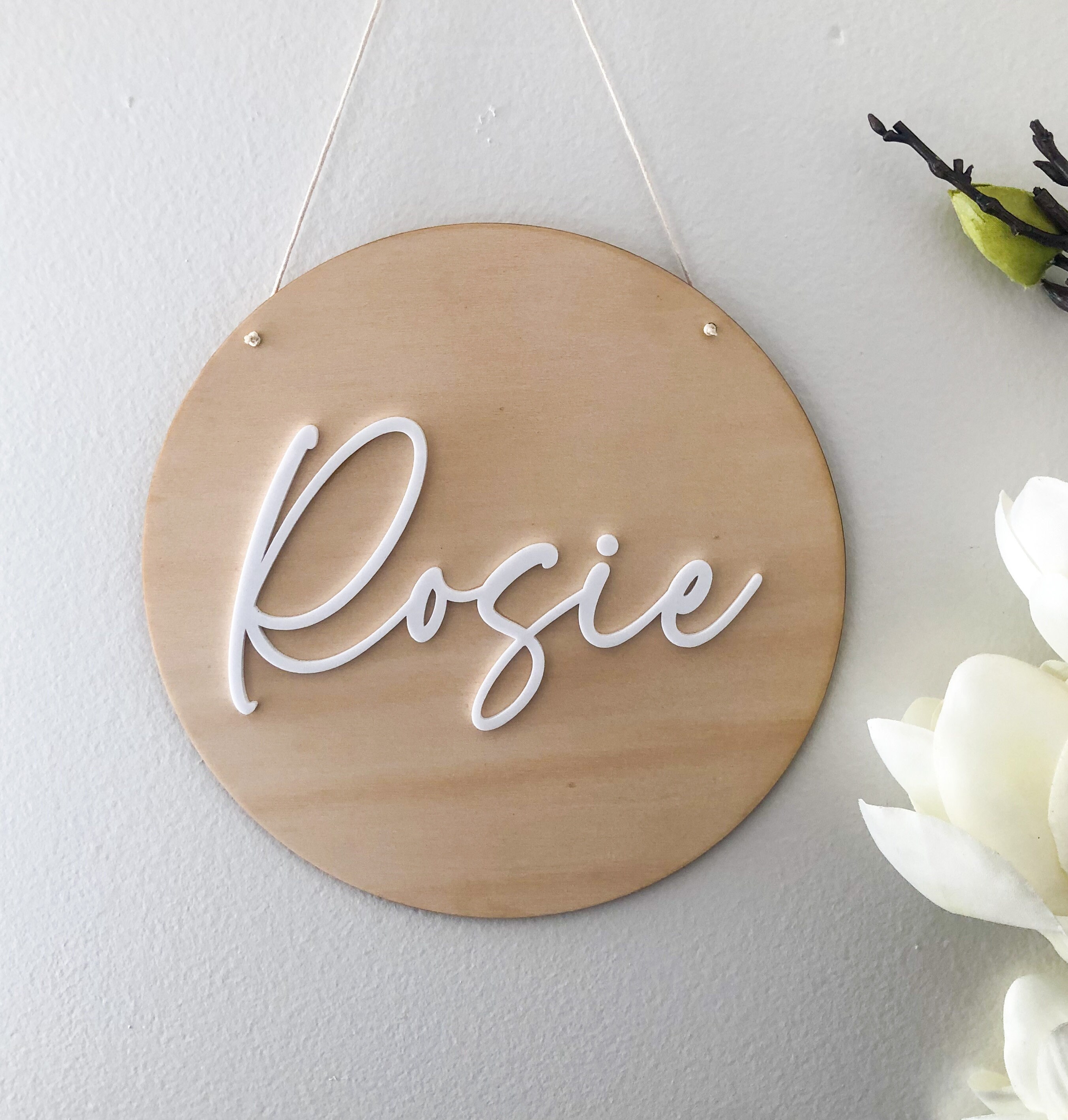 Custom Wood Round Name Sign | Nursery Wall Decor - Etsy Australia