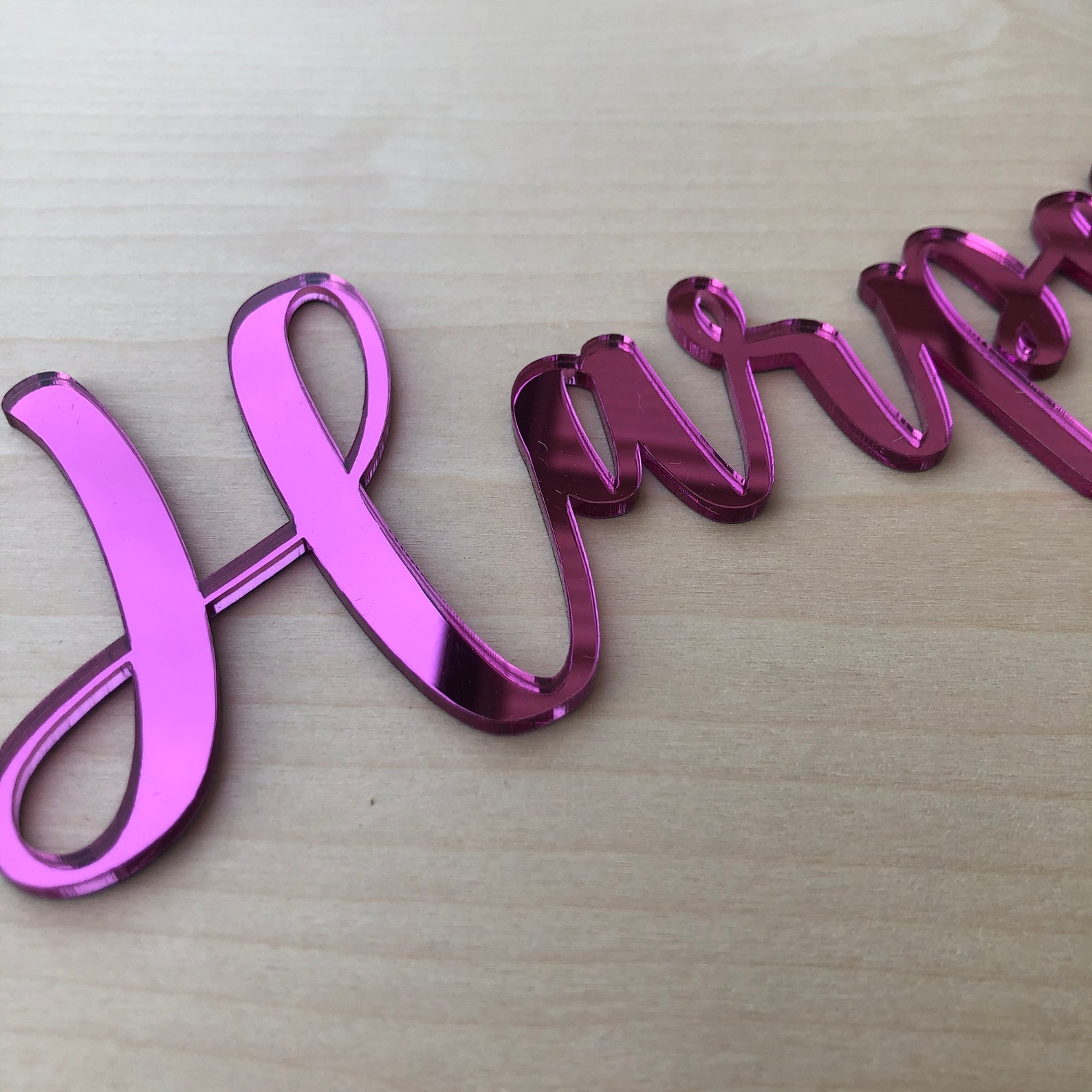 Personalised Mirror Custom Wall Name Plaque Acrylic Wood - Etsy