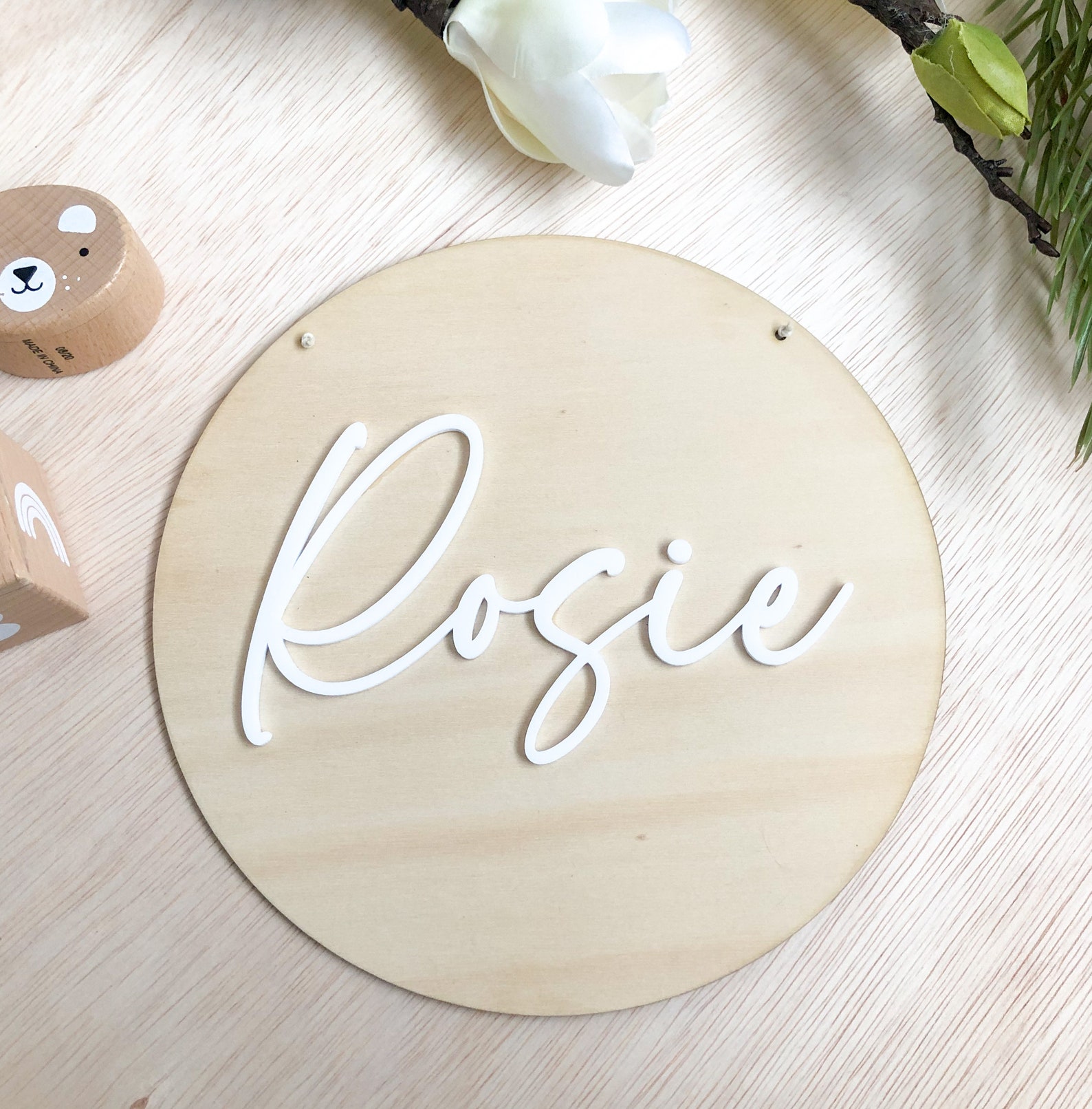 Custom Round Name Plaque Round Wood Hanging Door Sign | Etsy Australia