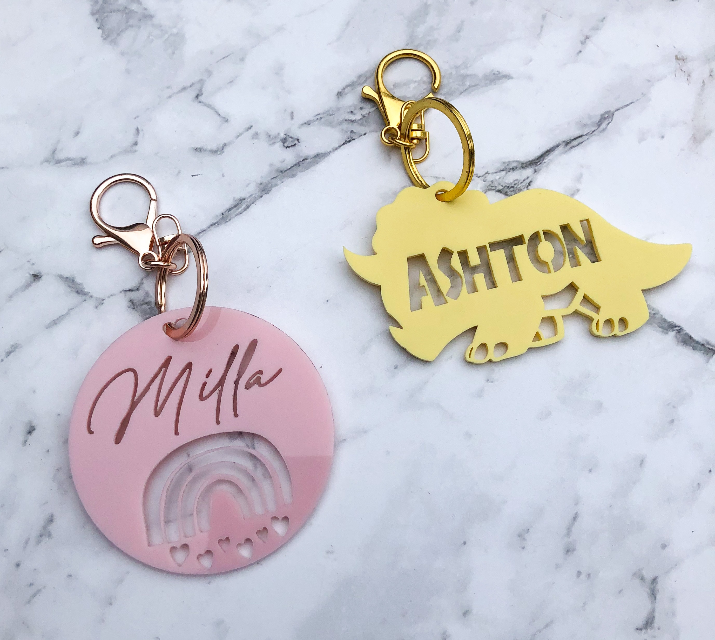 Personalised Key Chain Kids Rainbow Name Key Ring Custom Bag - Etsy ...