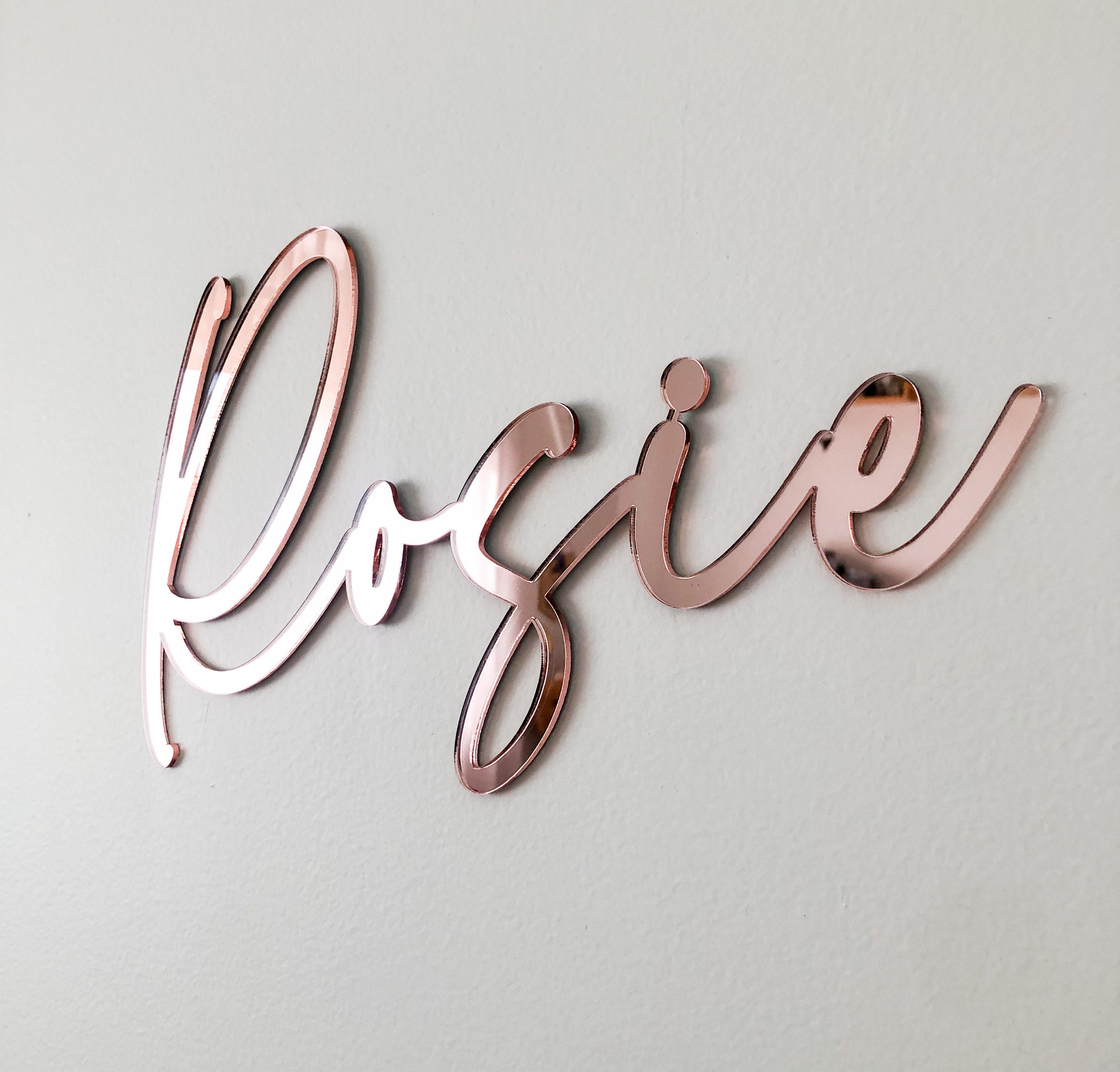 Rose Gold Mirror Personalized Wall Name Plaque Acrylic Wood | Name Sign ...