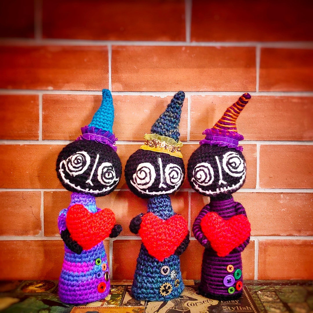 Amigurumi Art Doll, Goth Valentine, Steampunk Art Doll, Folk Art Doll ...