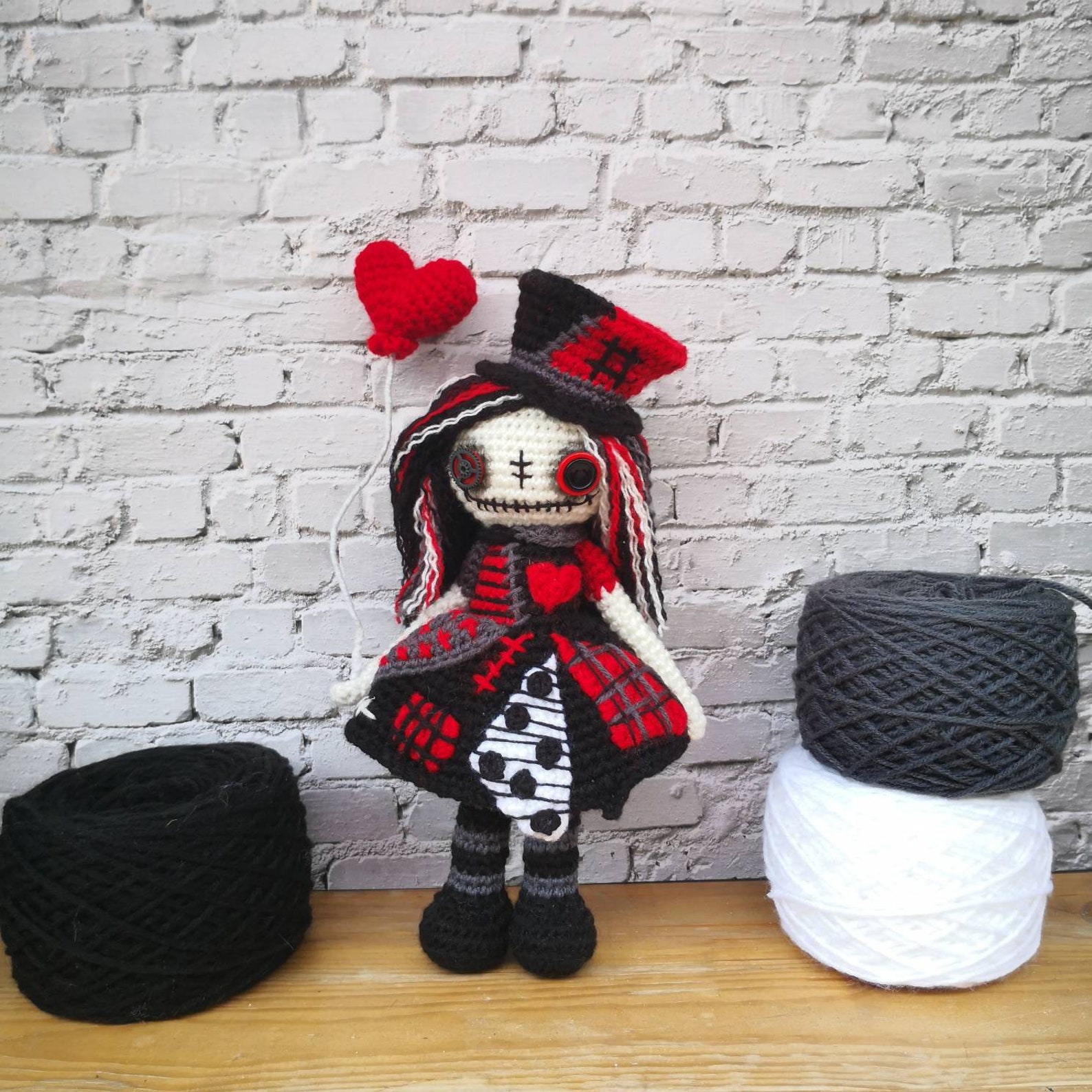 CROCHET PATTERN Girl Goth Doll Amigurumi Pattern Patchwork - Etsy