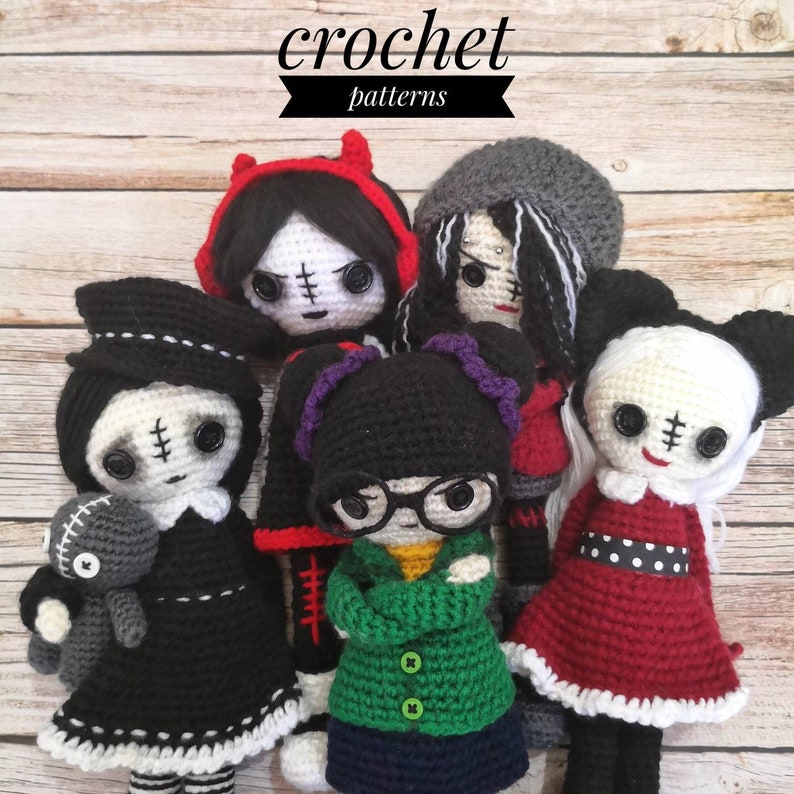 SALE 5 CROCHET PATTERNS Rebellious Grunge Girl Punk Rock Emo - Etsy Ireland