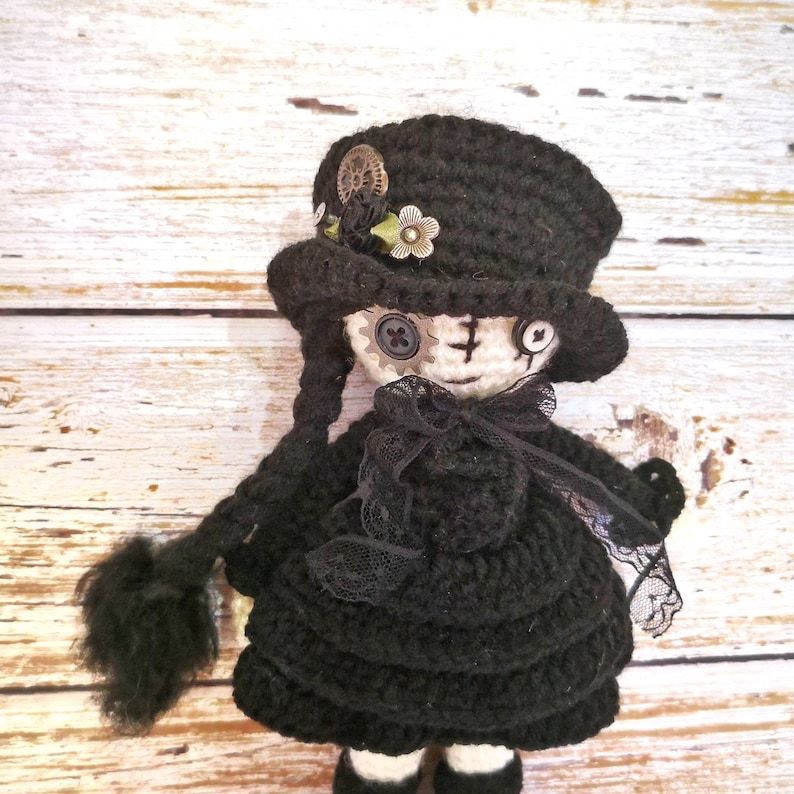 CROCHET PATTERN Steampunk Goth Voodoo Doll Cute Doll - Etsy