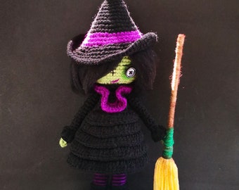CROCHET PATTERN Witch Doll Wicked Witch Doll Green Witch - Etsy