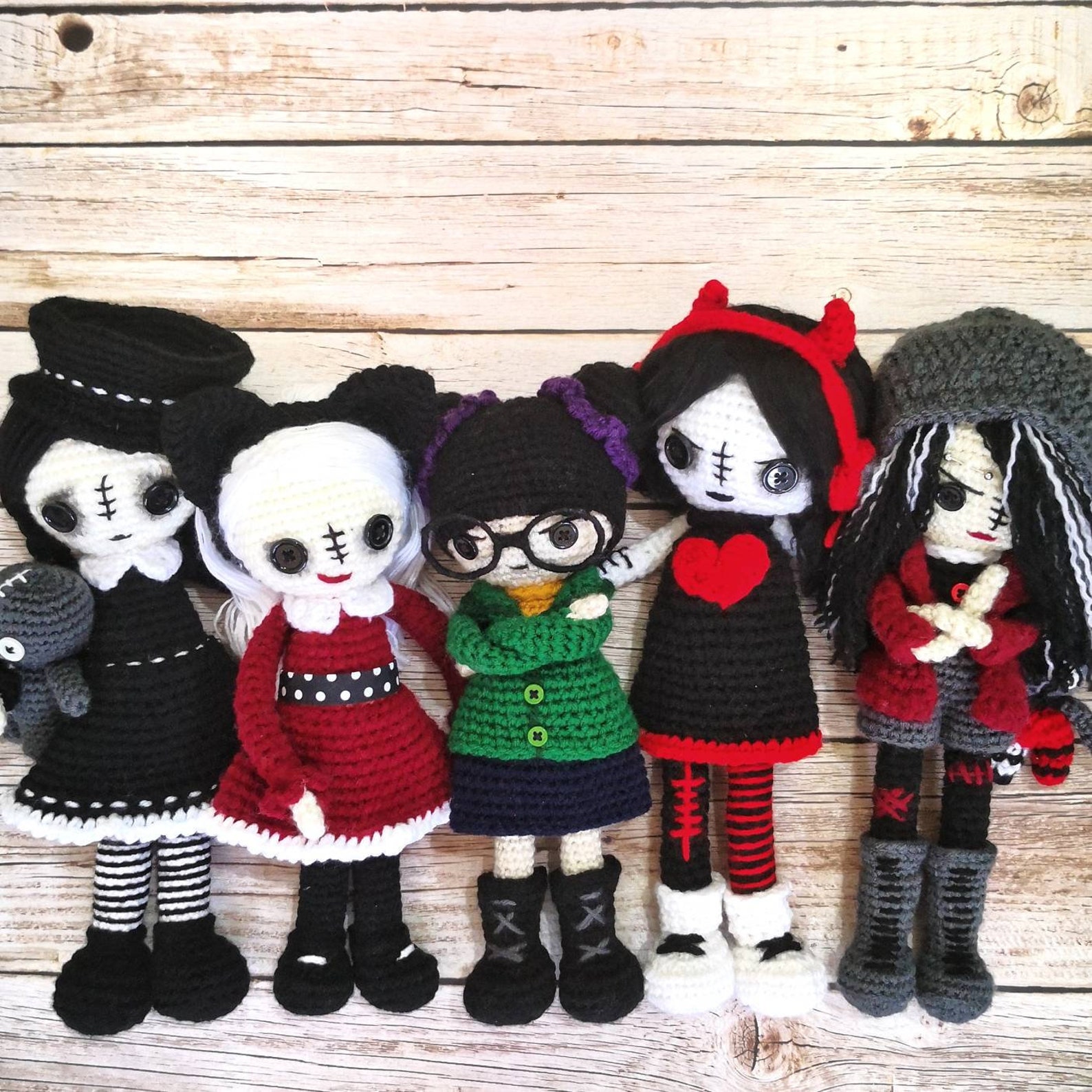 SALE 5 CROCHET PATTERNS Rebellious Grunge Girl Punk Rock Emo - Etsy