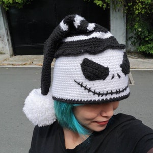 Crochet Skull Pattern Beanie, Halloween Beanie Crochet Pattern, Crochet ...