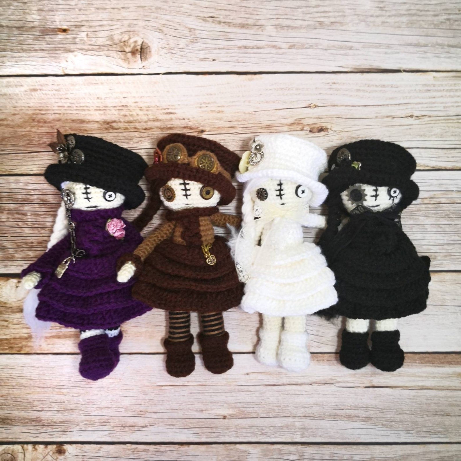 CROCHET PATTERN Steampunk Goth Voodoo Doll, Cute Doll Amigurumi Pattern ...