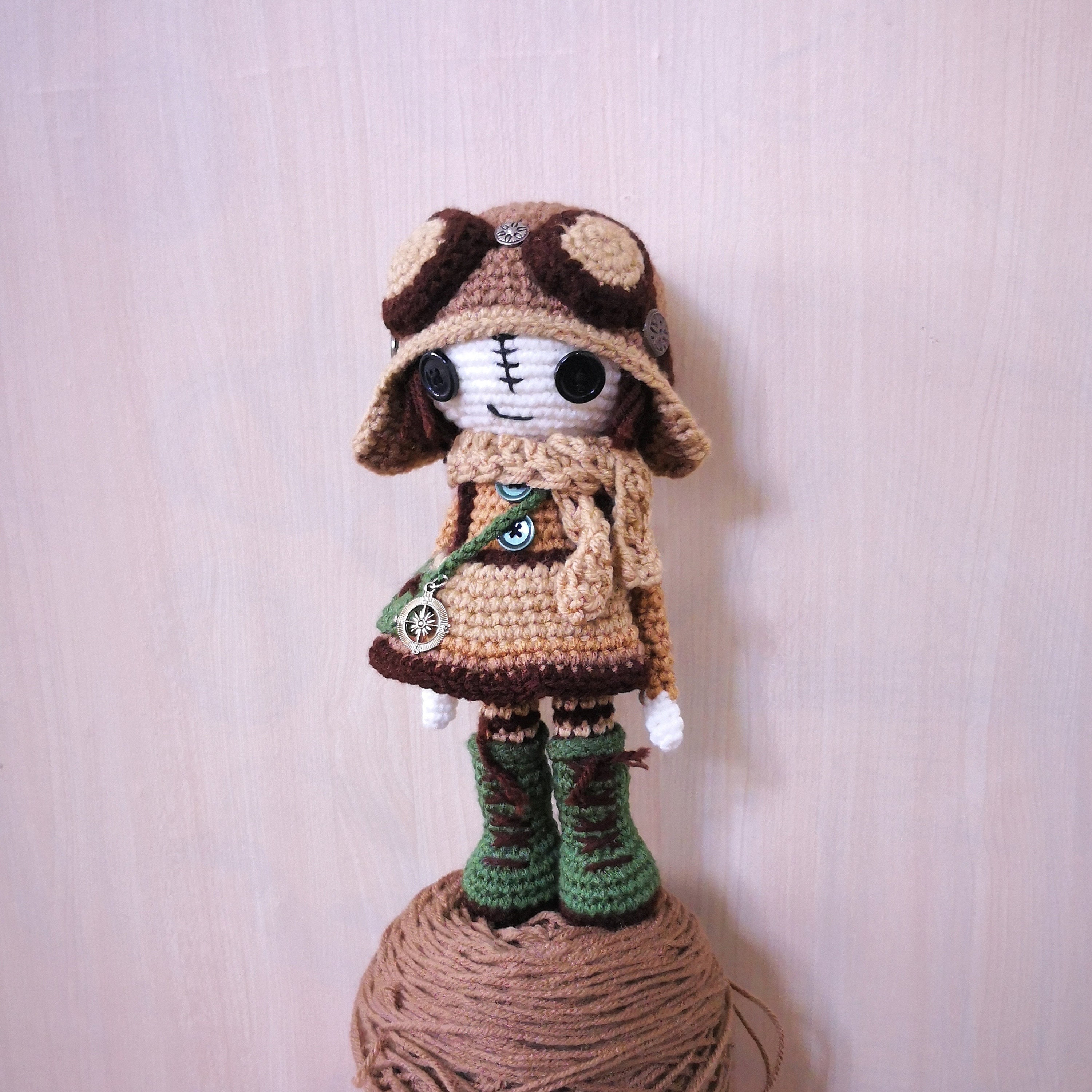 CROCHET PATTERN Aviator Doll Pilot Doll Button-eyed Doll - Etsy