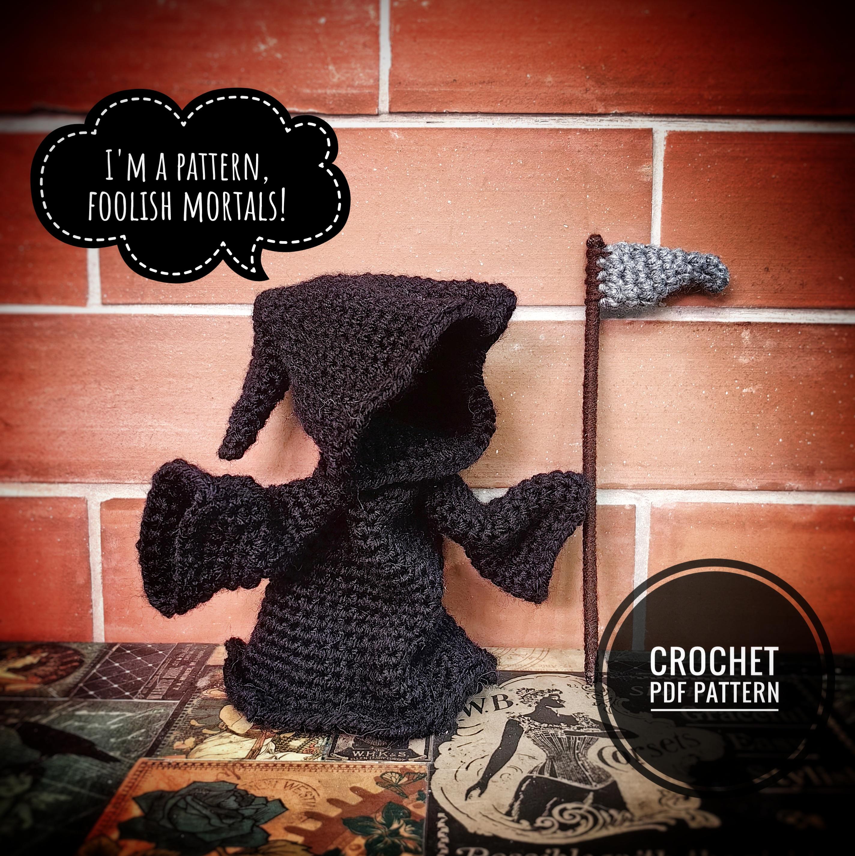 CROCHET PATTERN Grim Reaper, Gothic Amigurumi Doll, Halloween Amigurumi ...