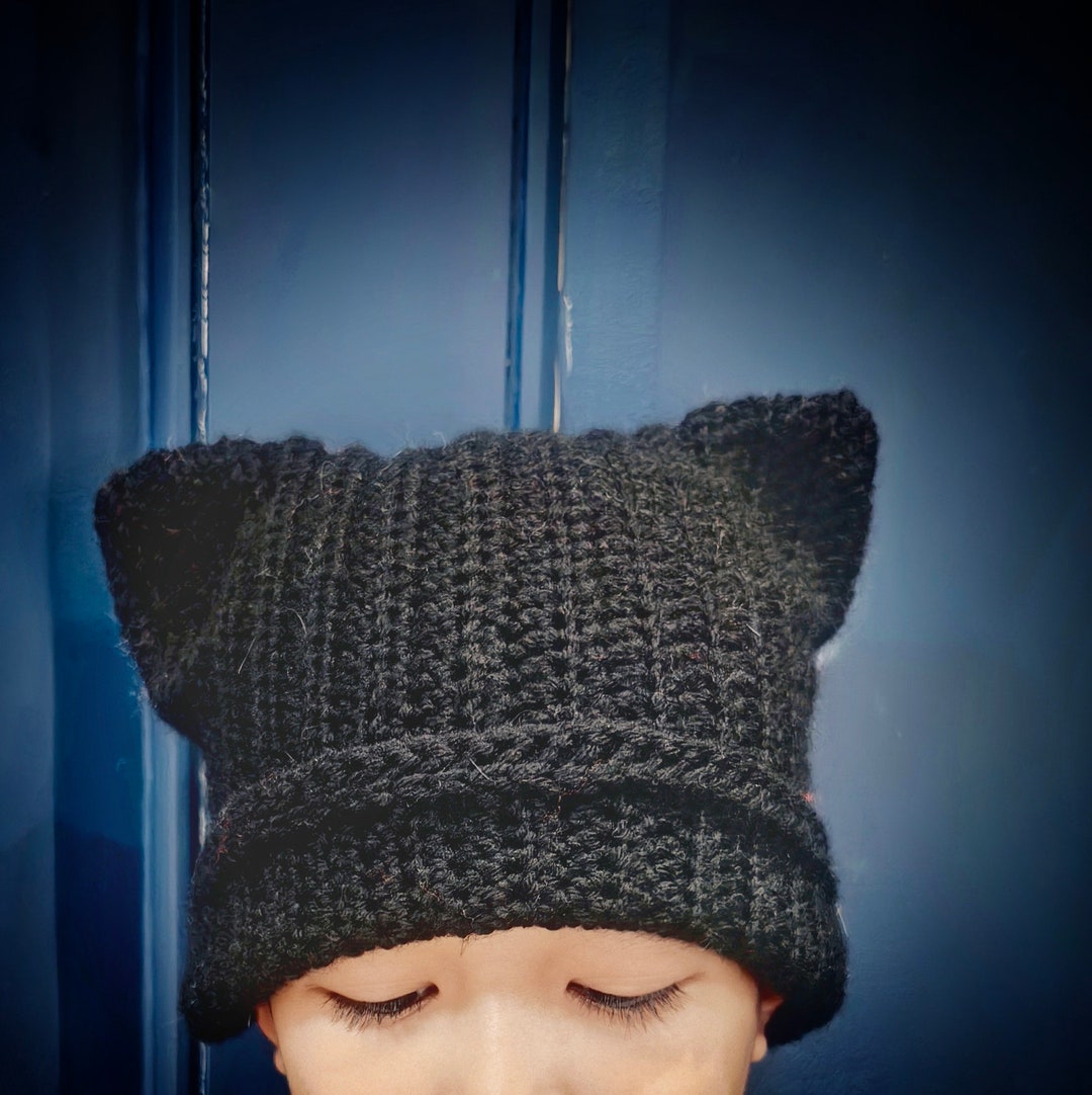 Cat Beanie, Crochet Cat Beanie, Crochet Pussy Cat Hat, Cat Ears Hat ...