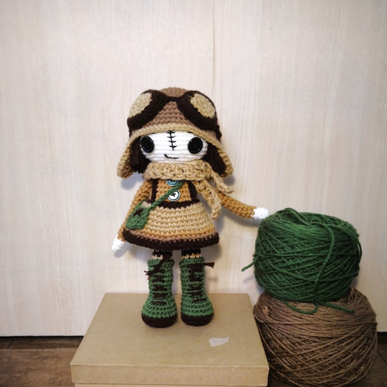 CROCHET PATTERN Aviator Doll Pilot Doll Button-eyed Doll - Etsy