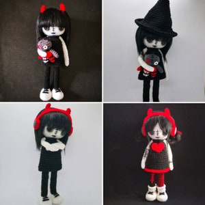 SALE 4 CROCHET PATTERNS Rebellious Grunge Girl, Punk Rock Emo Doll ...