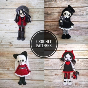 SALE 4 CROCHET PATTERNS Rebellious Grunge Girl, Punk Rock Emo Doll ...