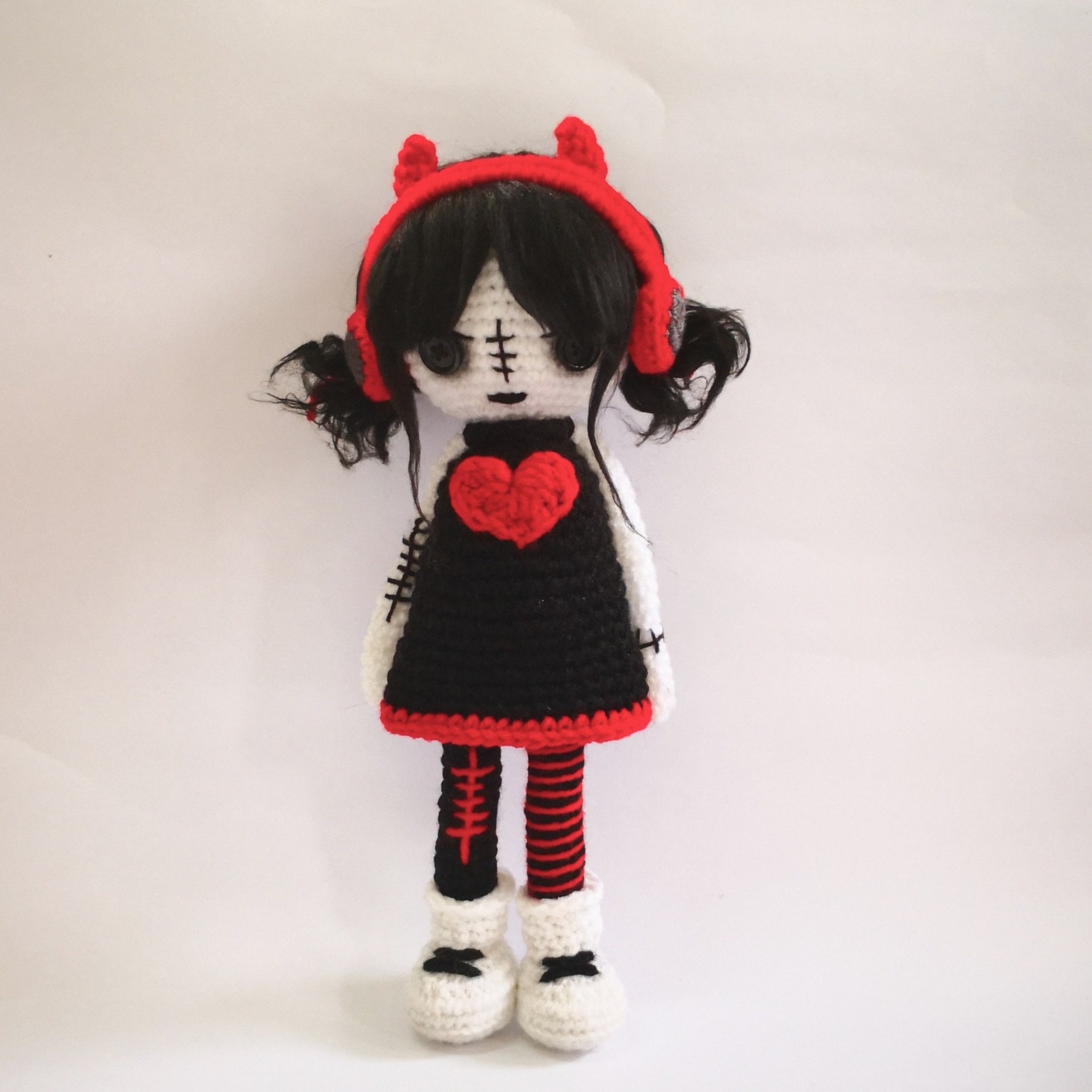 CROCHET PATTERN Punk Rock Demon Girl Goth Doll Amigurumi - Etsy