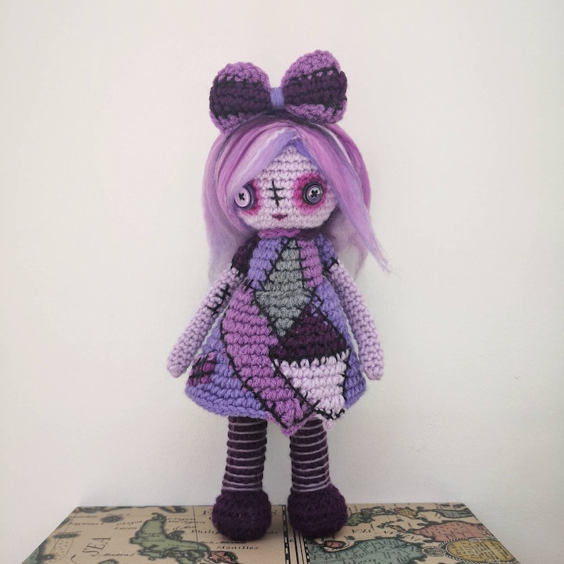 AMIGURUMI PATTERN Patchwork Dolls, Crochet Pattern Doll, Halloween Doll ...