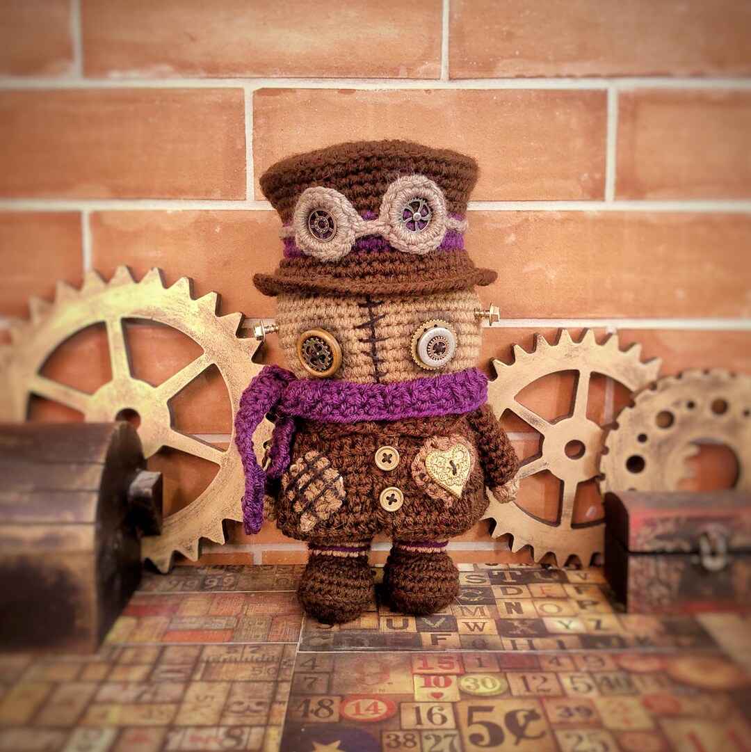 Crochet Steampunk Voodoo Doll, Amigurumi Voodoo, Creepy Cute Doll, Goth ...