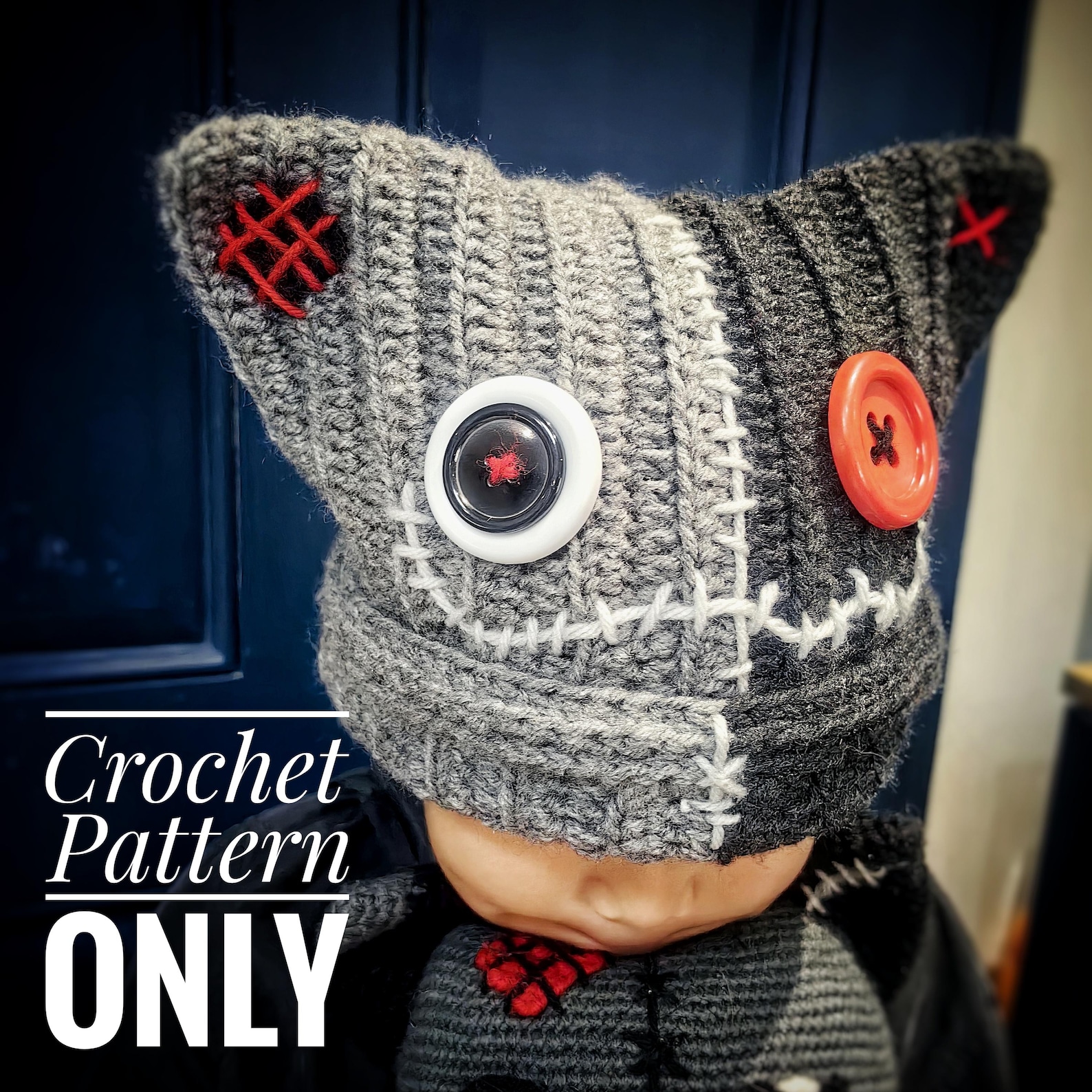 Crochet Pattern Cat Ears Beanie, Crochet Pussy Cat Hat, Cat Ears Hat ...