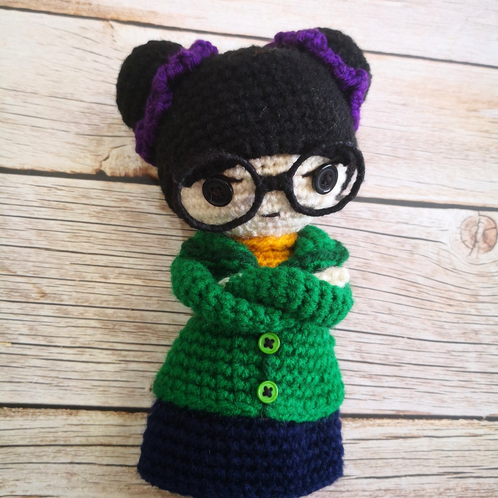 CROCHET PATTERN Nerdy Girl With Eyeglasses, Amigurumi Girl, Geeky Doll ...