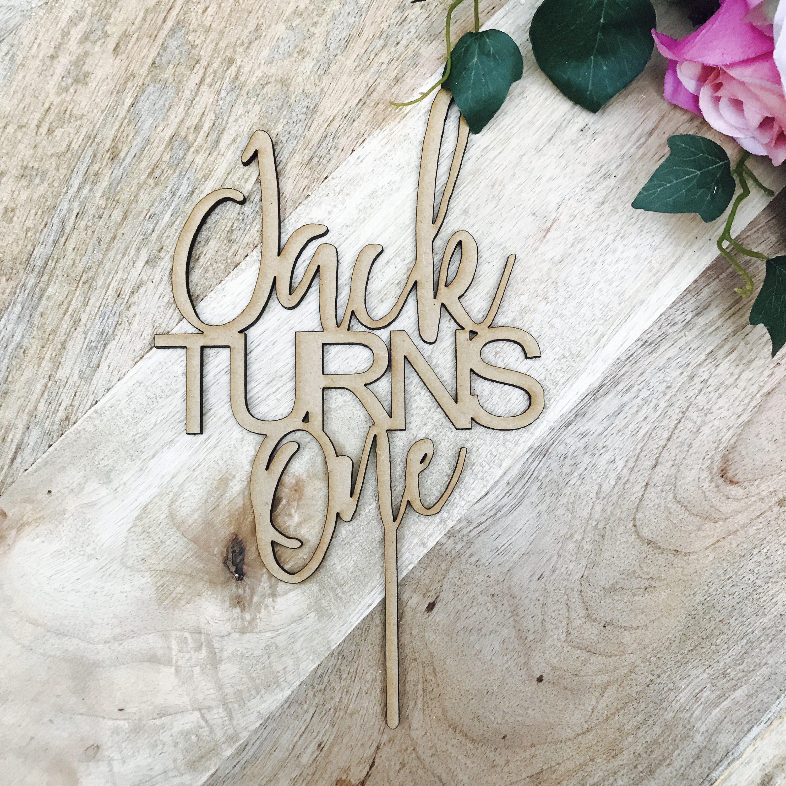 Personalised Turns One Cake Topper Birthday Cake Topper Cake | Etsy