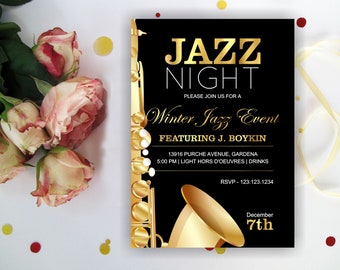 Jazz invitations | Etsy