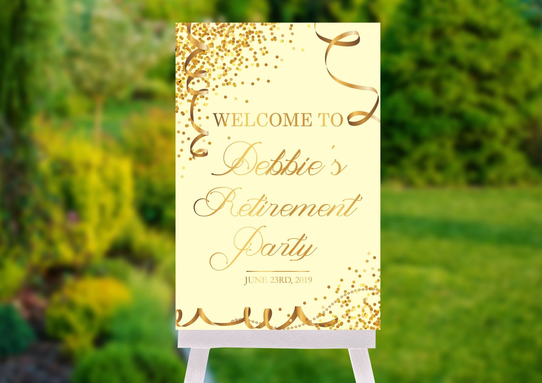 Peach Retirement Welcome Sign Farewell Party Sign Printable - Etsy