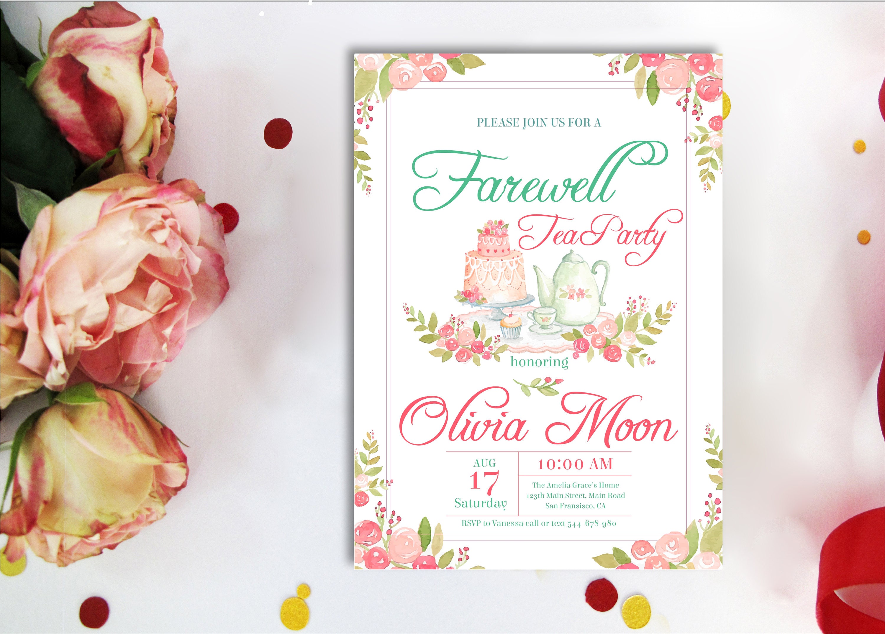Farewell HIGH TEA Invitation. AFTERNOON Tea Invitation - Etsy Australia