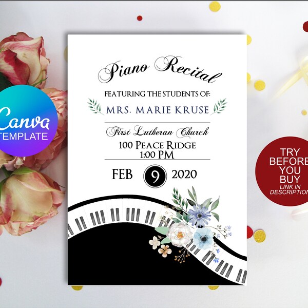 Music Recital Template - Etsy
