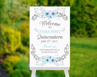 Light Blue Welcome Sign Digital - Etsy