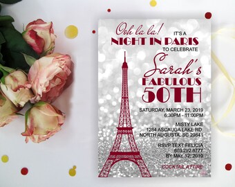 50th Paris Invitation - Etsy