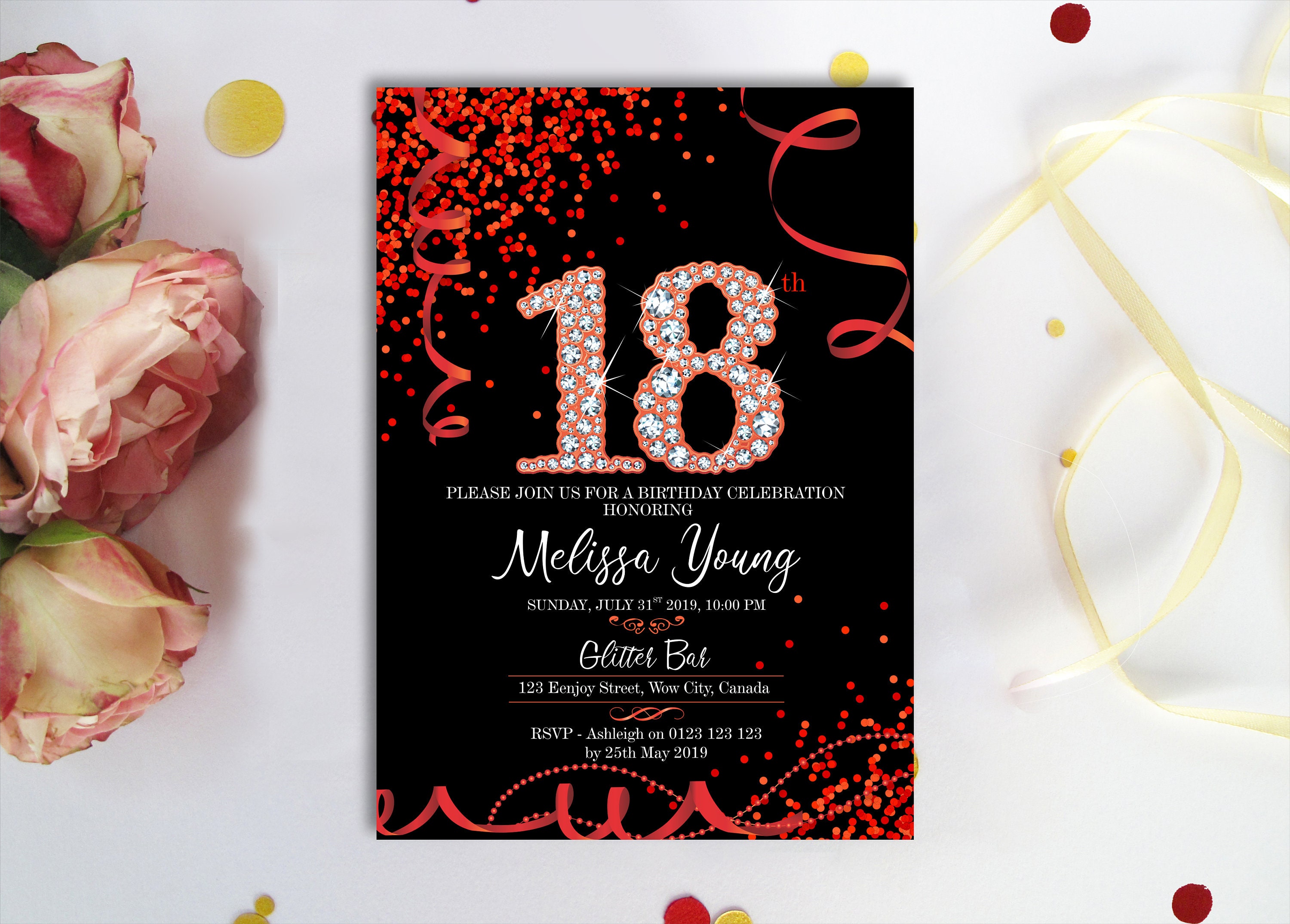 H ng D n Thi t K Empty 18th Birthday Invitation Card Background