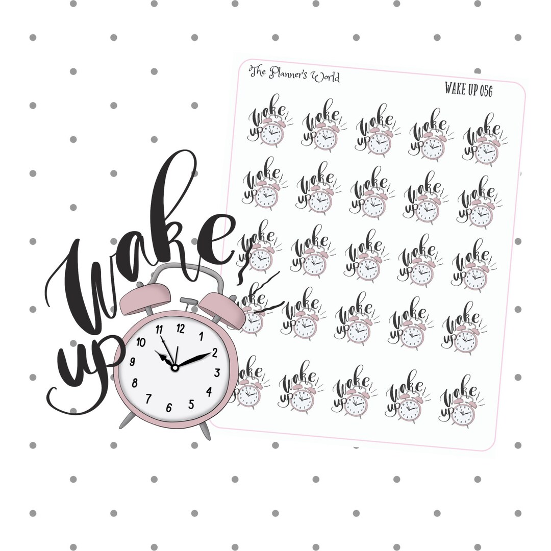 Alarm Clock Wake up Planner Stickers - Script Stickers - Etsy